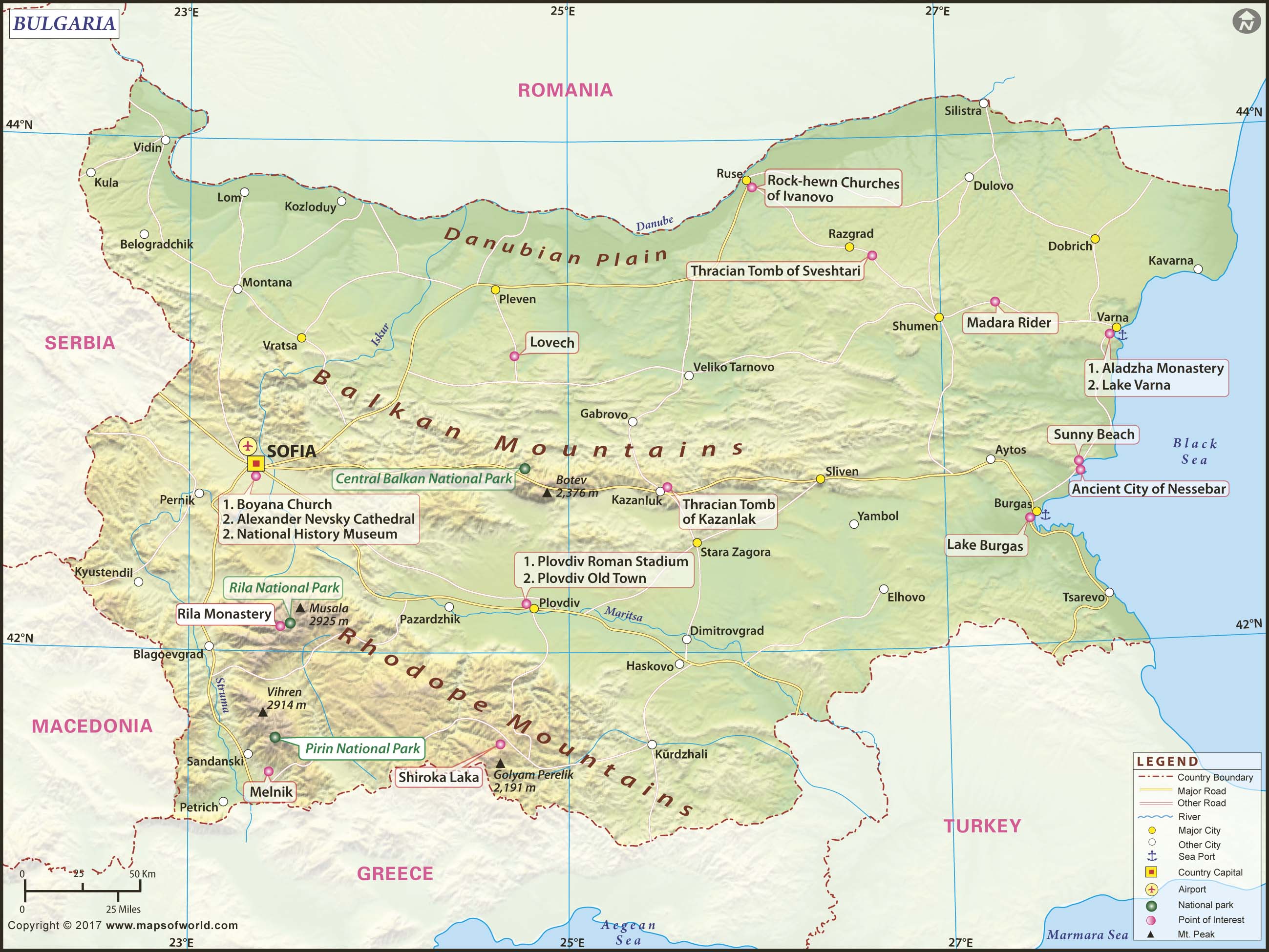 Bulgaria Wall Map by Maps of World - MapSales