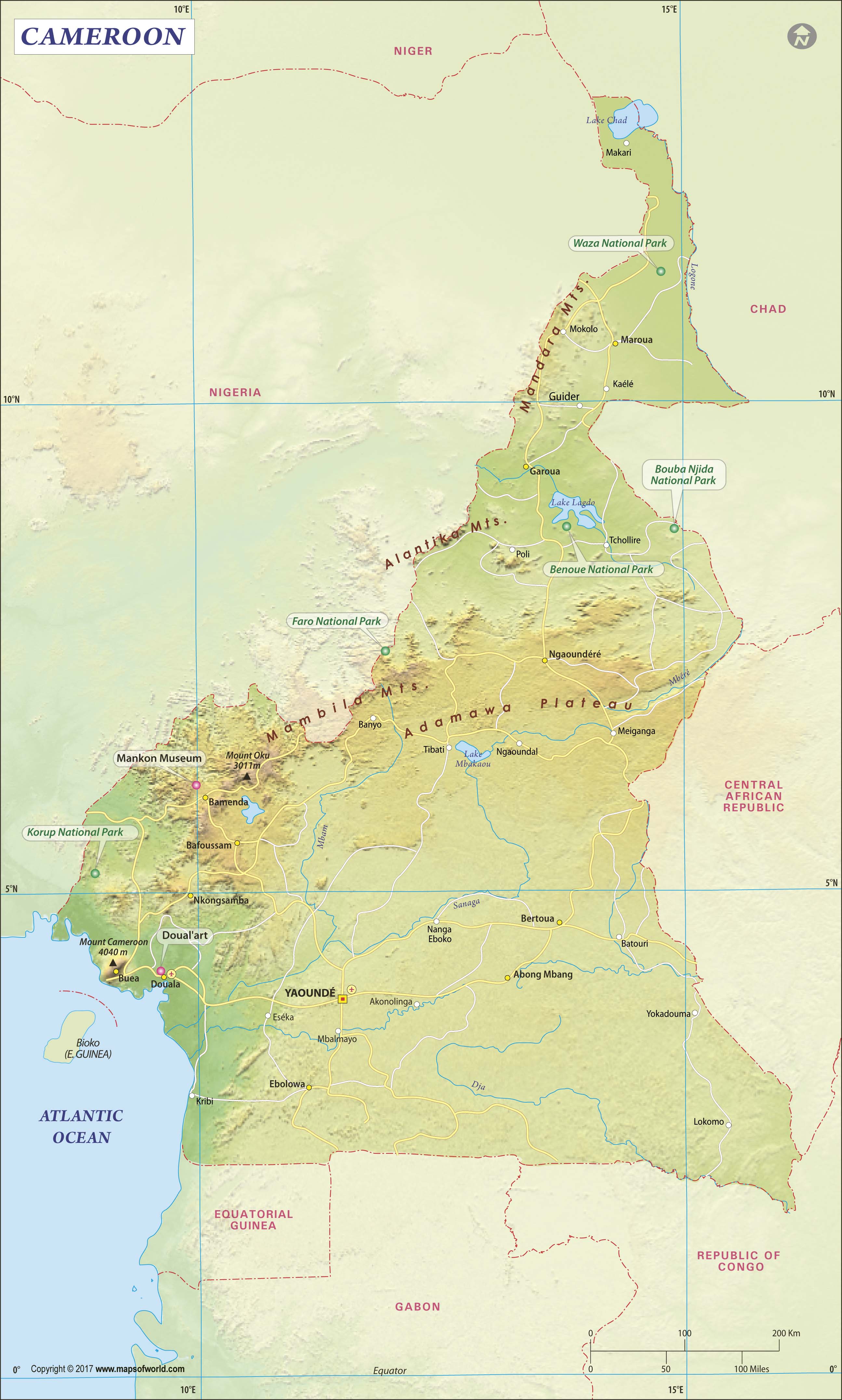 Cameroon Wall Map by Maps of World - MapSales