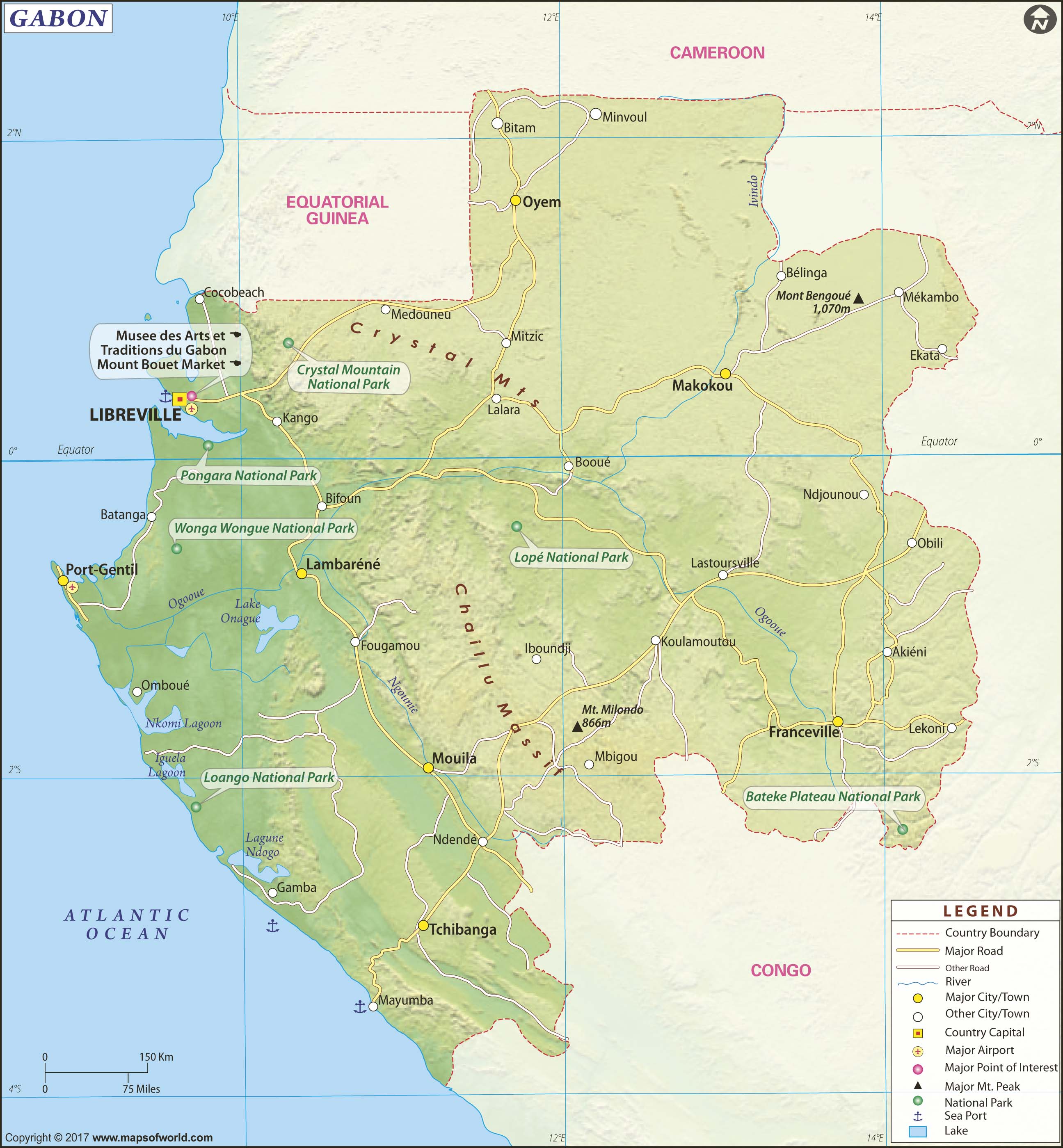 Gabon Wall Map by Maps of World - MapSales
