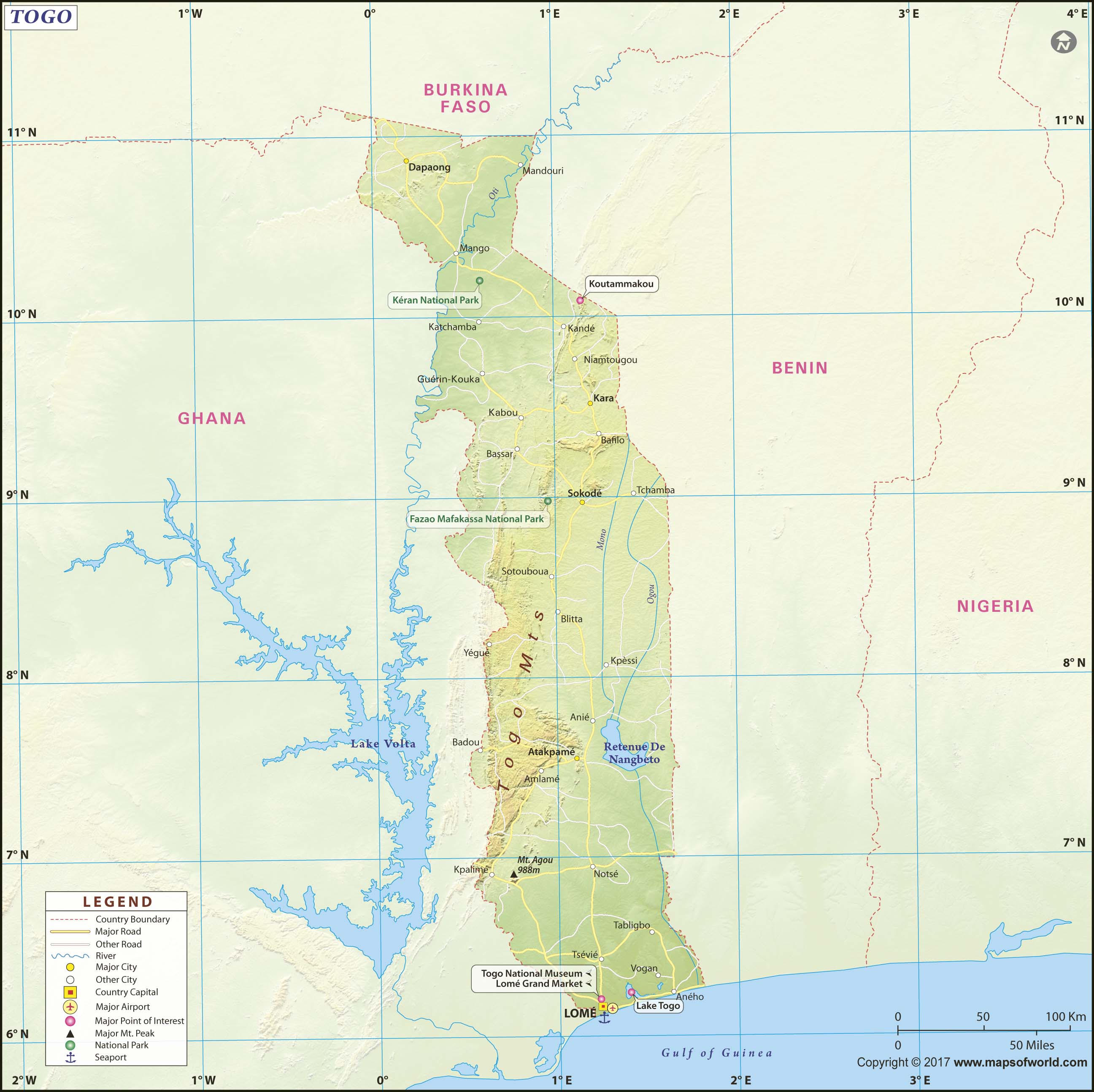 Togo Wall Map By Maps Of World MapSales togo-wall-map-by-maps-of-world-mapsales