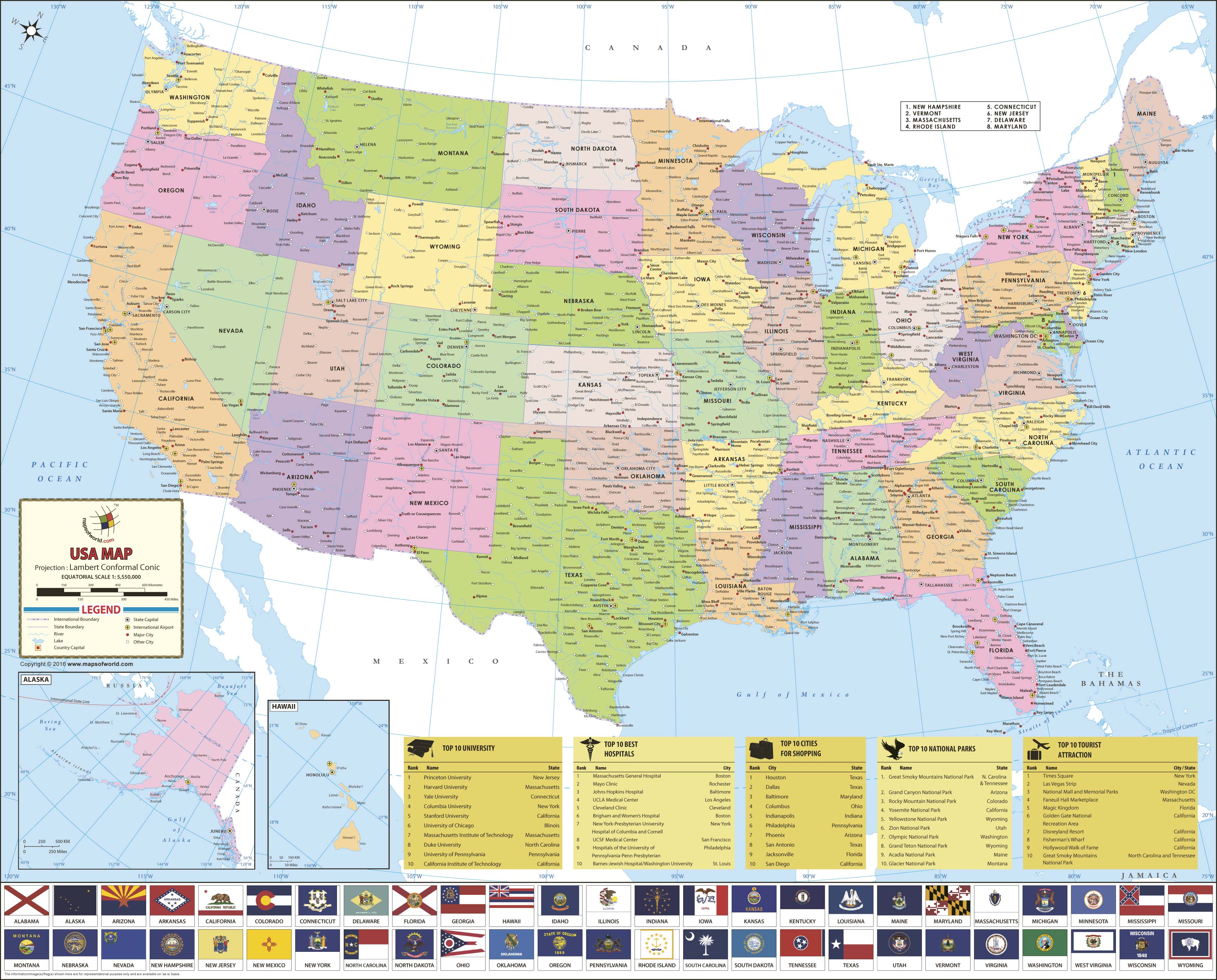 USA Wall Map by Maps of World - MapSales