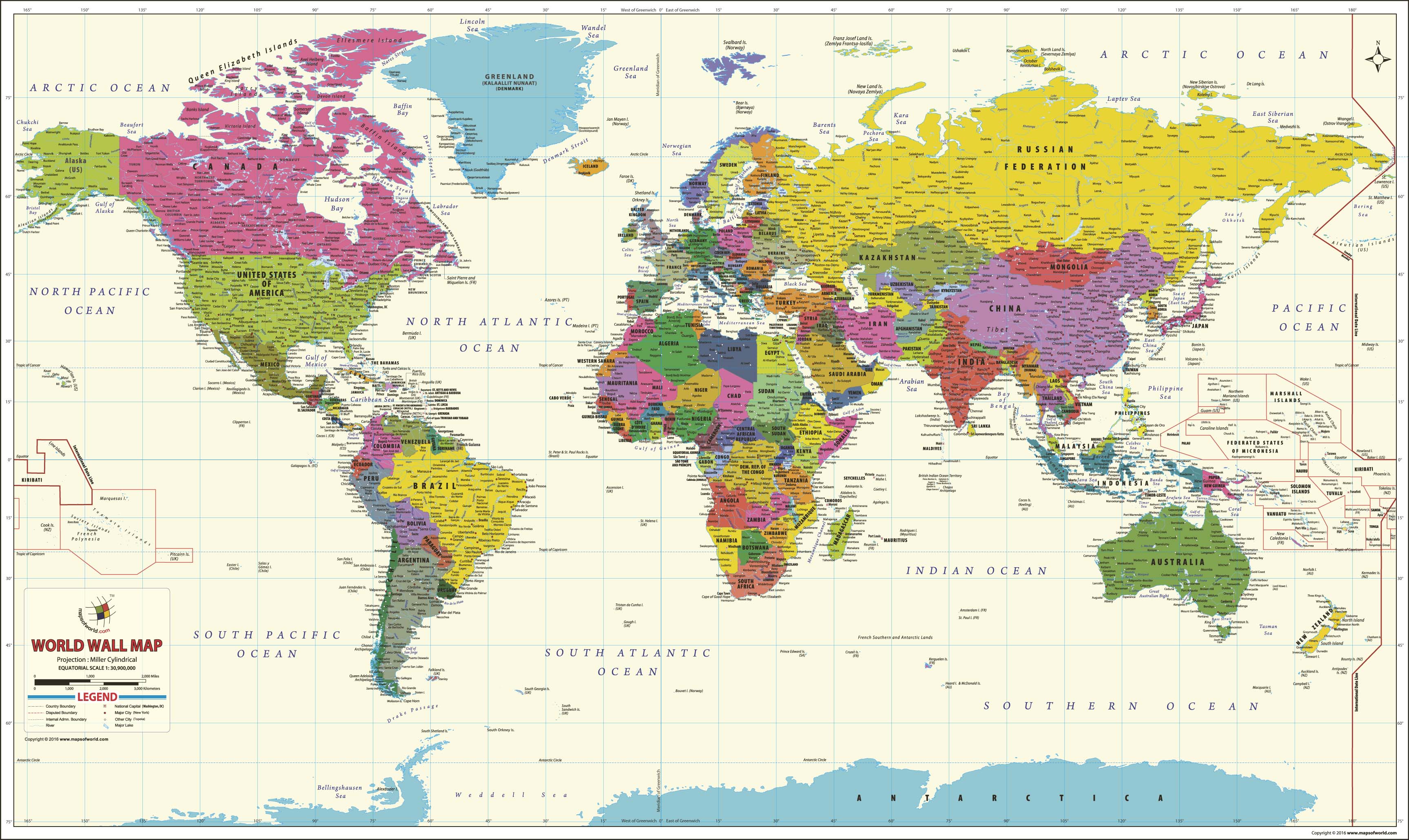 World Vivid Wall Map by Maps of World - MapSales
