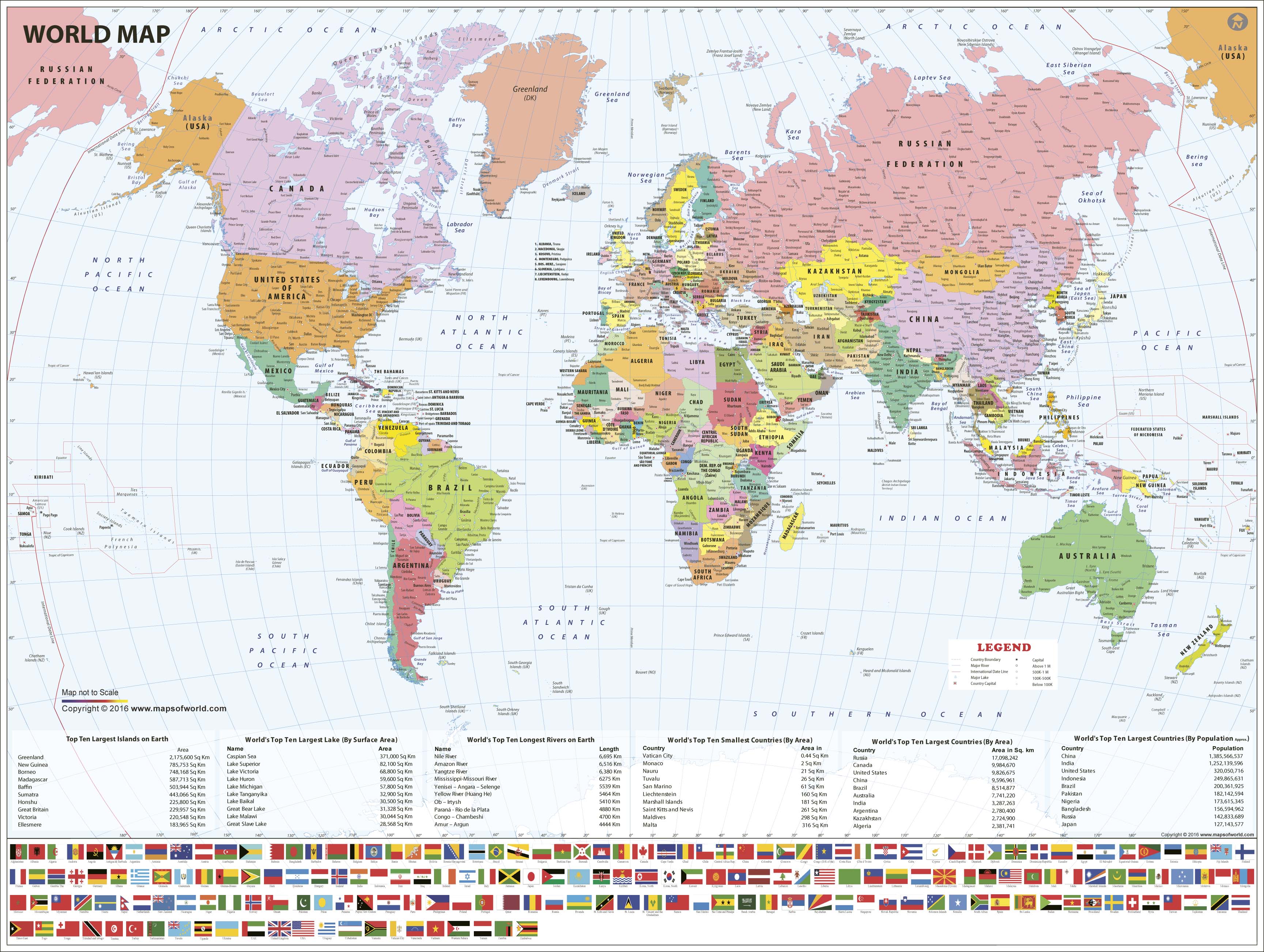 World with Flags Wall Map by Maps of World - MapSales