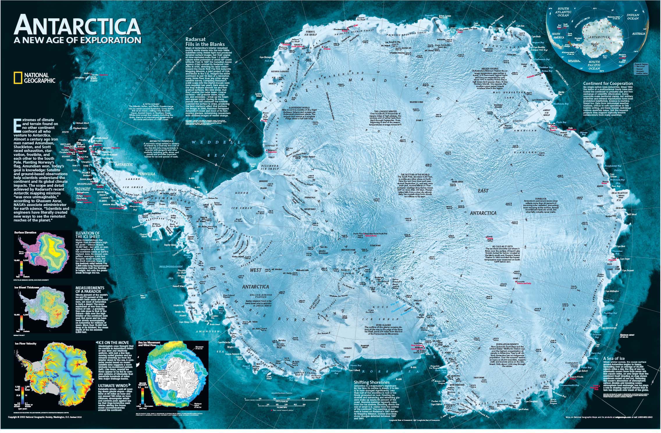 Antarctica Satellite Wall Map by National Geographic - MapSales