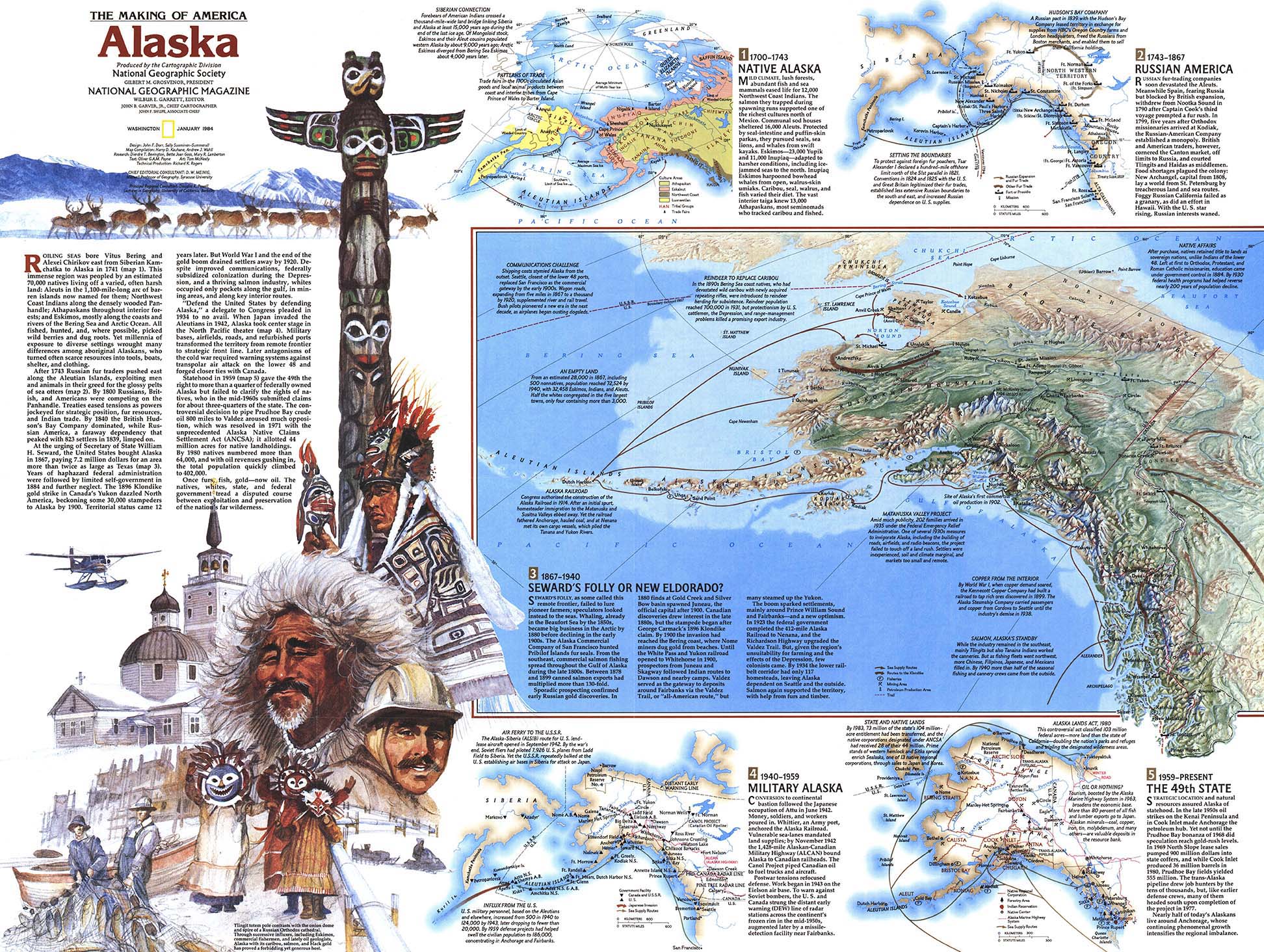 Alaska 1984 Wall Map Part B by National Geographic - MapSales