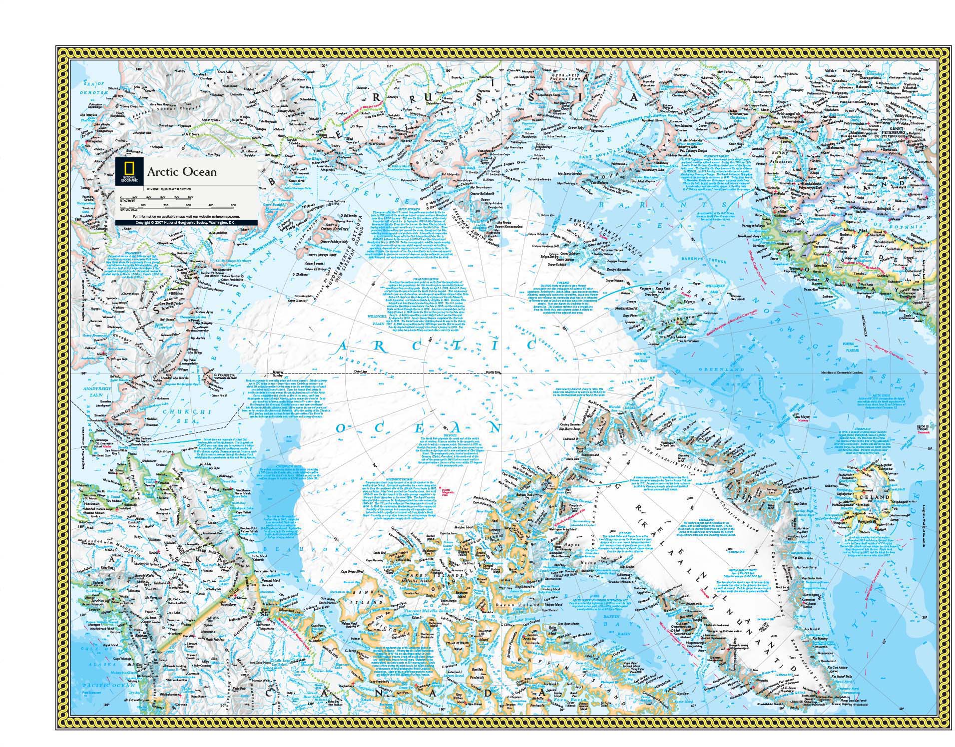 Arctic Ocean Wall Map by National Geographic - MapSales