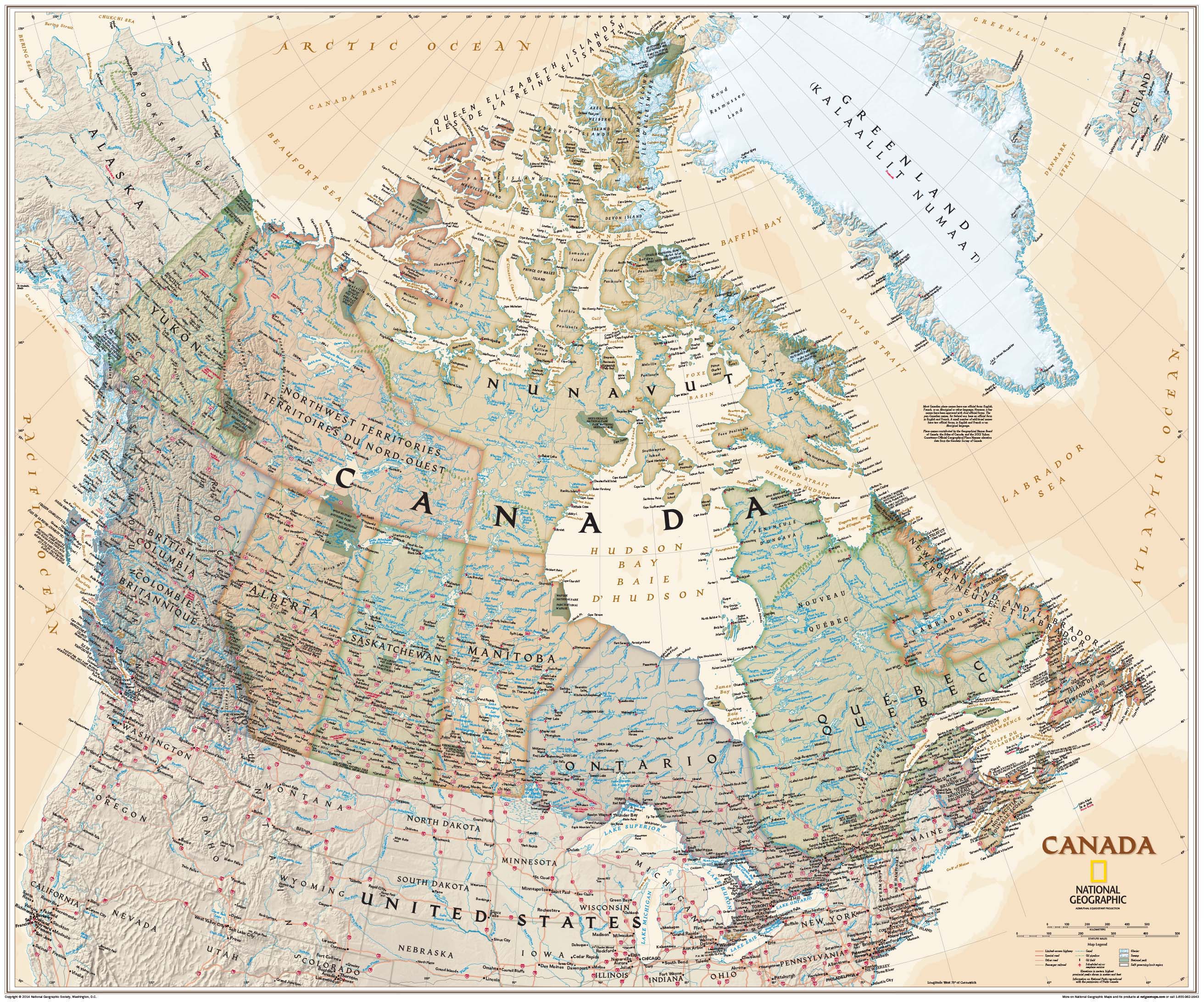 Canada Executive Wall Map by National Geographic - MapSales