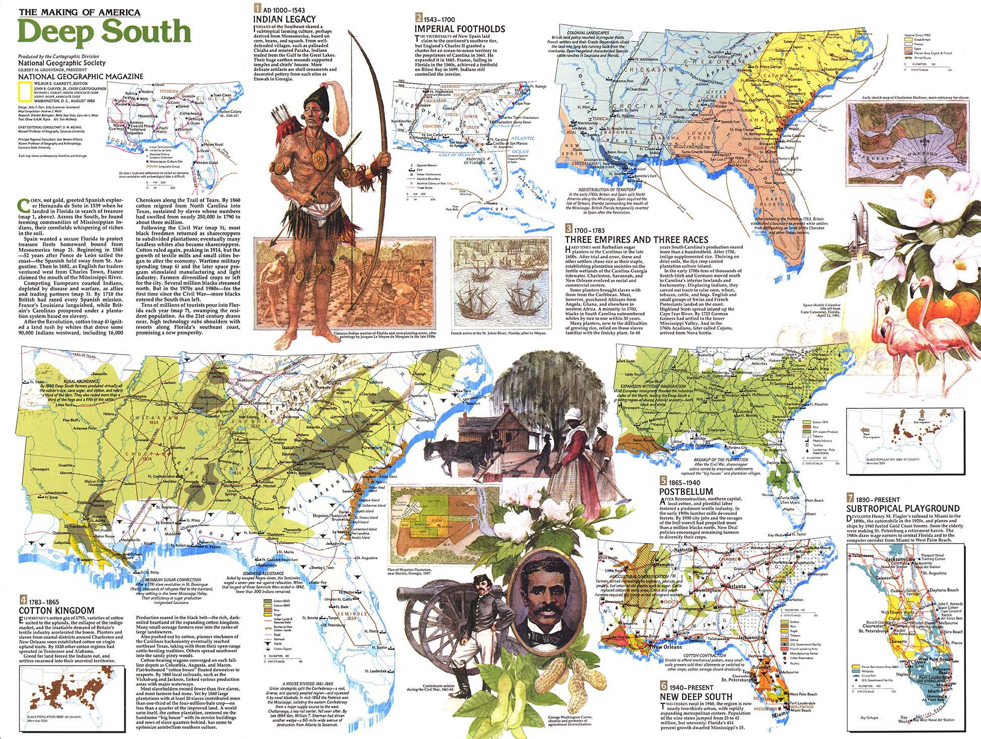 Deep South US 1983 Wall Map Part B by National Geographic - MapSales