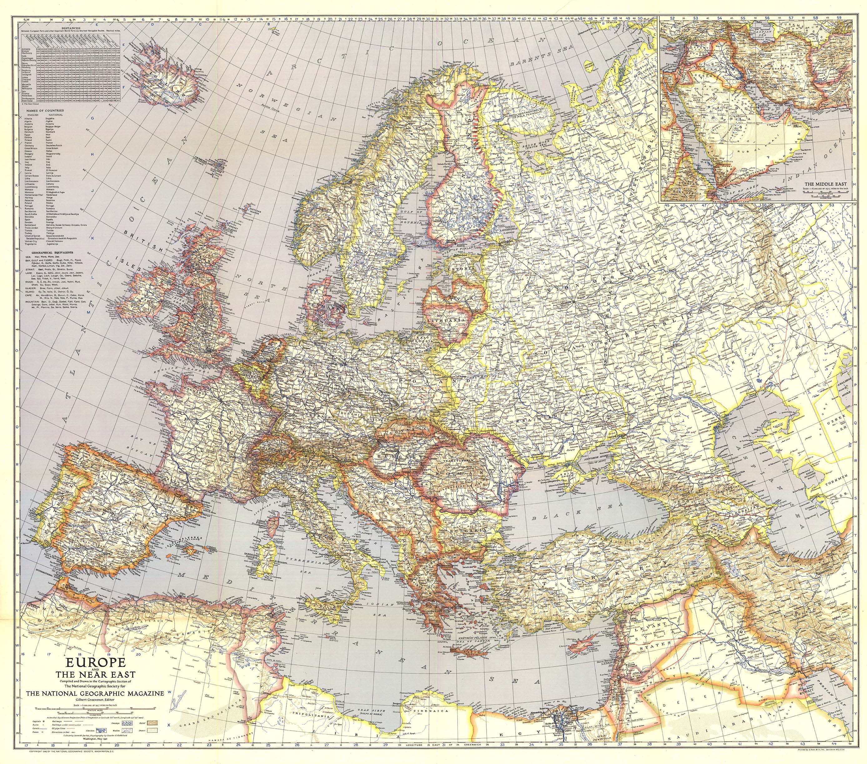 Europe 1940 Wall Map by National Geographic - MapSales Europe 1940 Wall Map by National Geographic - MapSales