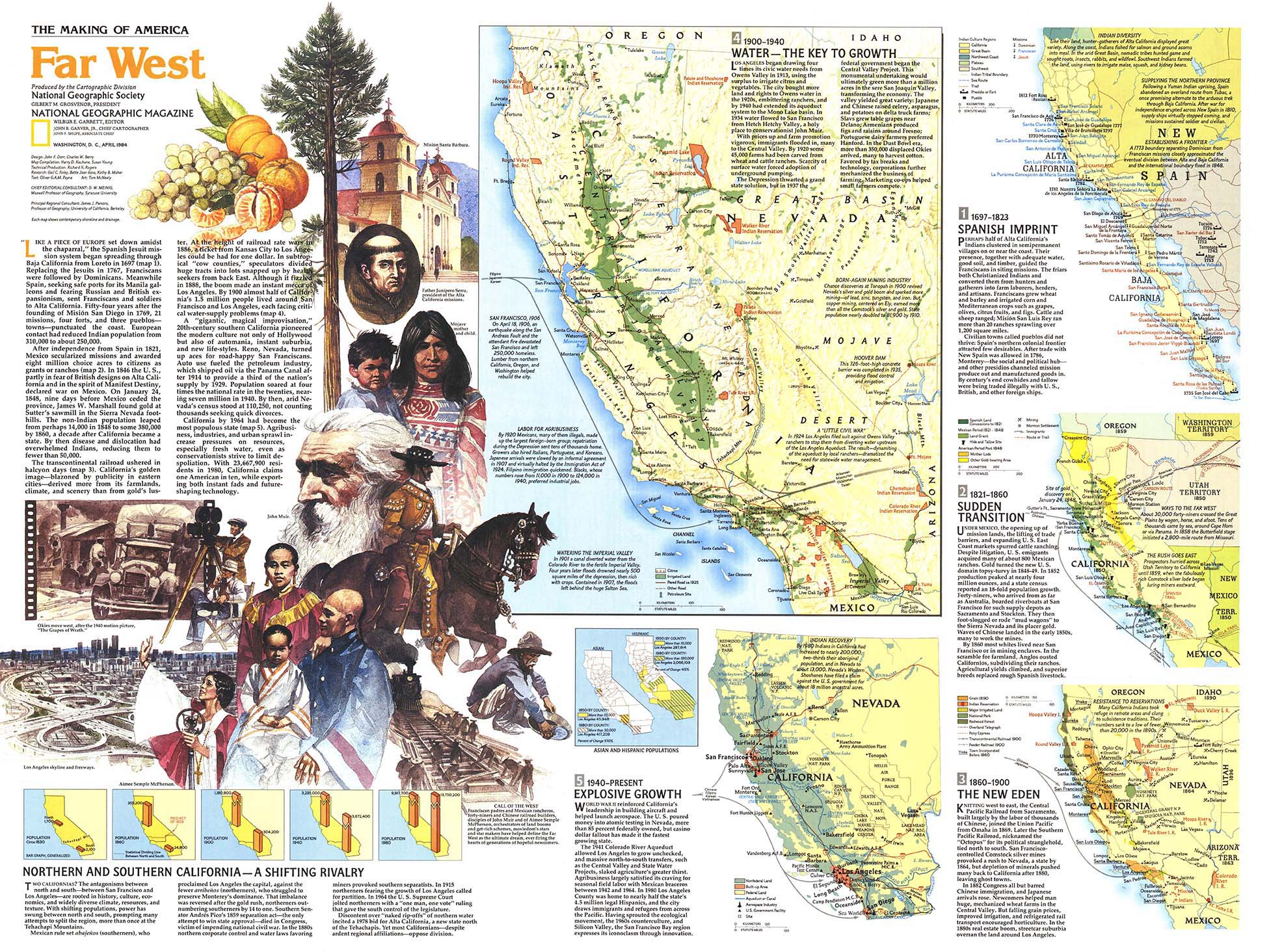 Far West US 1984 Wall Map Part B by National Geographic - MapSales