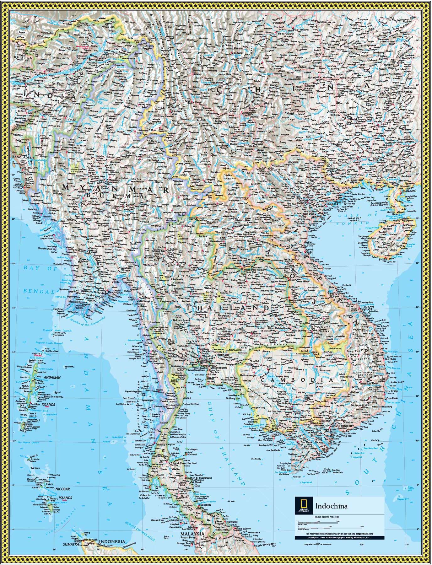 Indochina Wall Map by National Geographic - MapSales