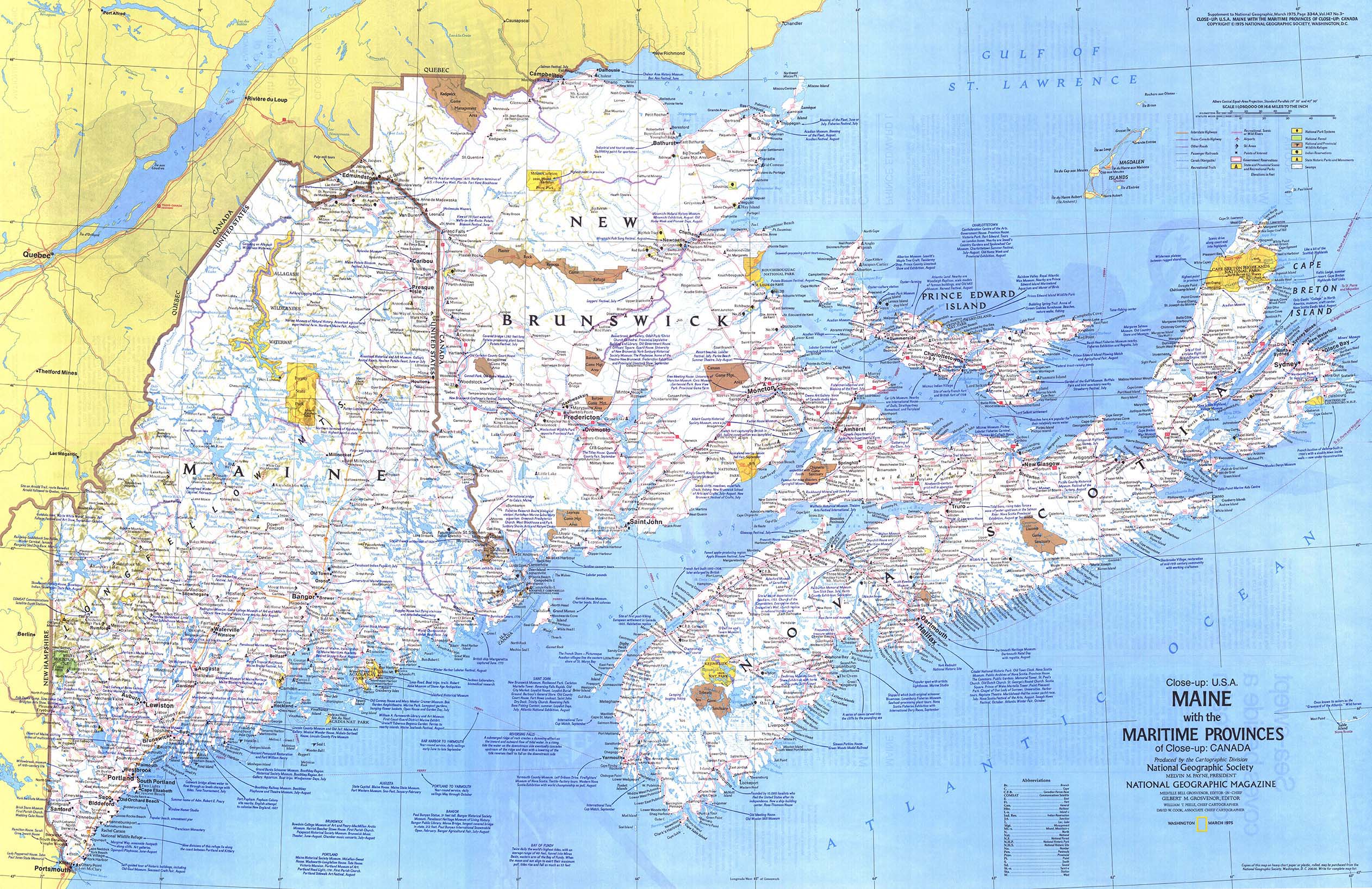 Maine 1975 Wall Map by National Geographic - MapSales