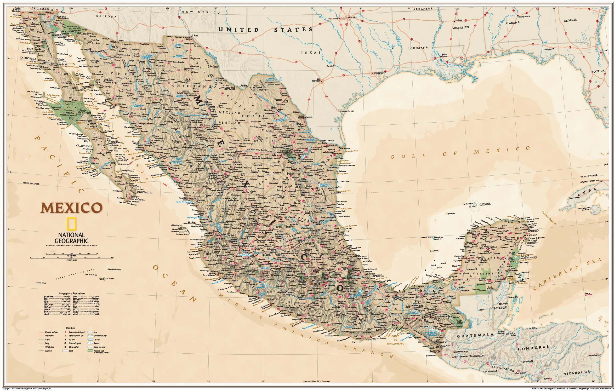 Mexico Executive Wall Map by National Geographic - MapSales