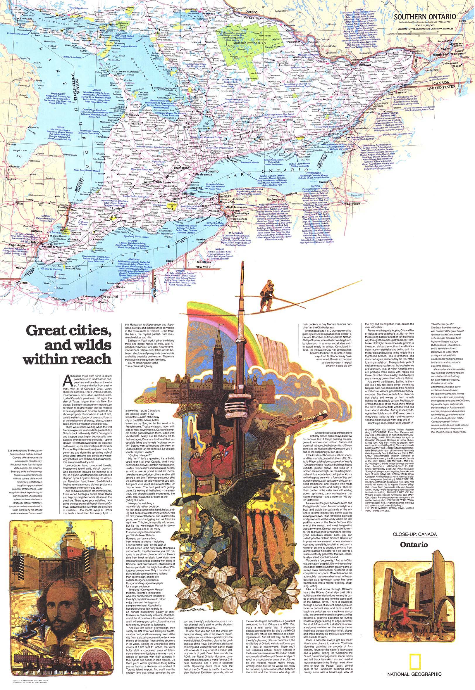 Ontario-1978 Wall Map by National Geographic - MapSales