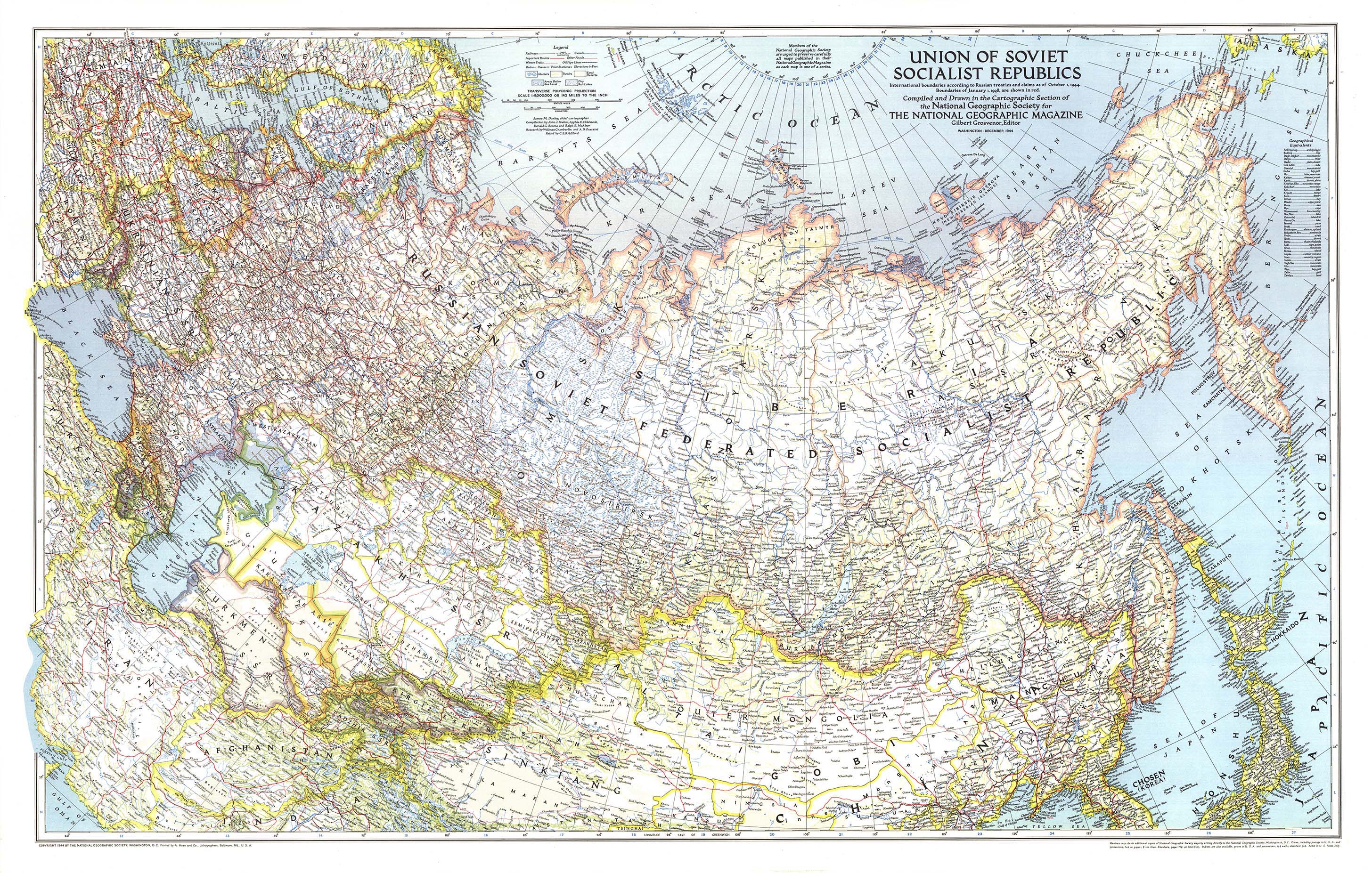 Russia 1944 Wall Map by National Geographic - MapSales