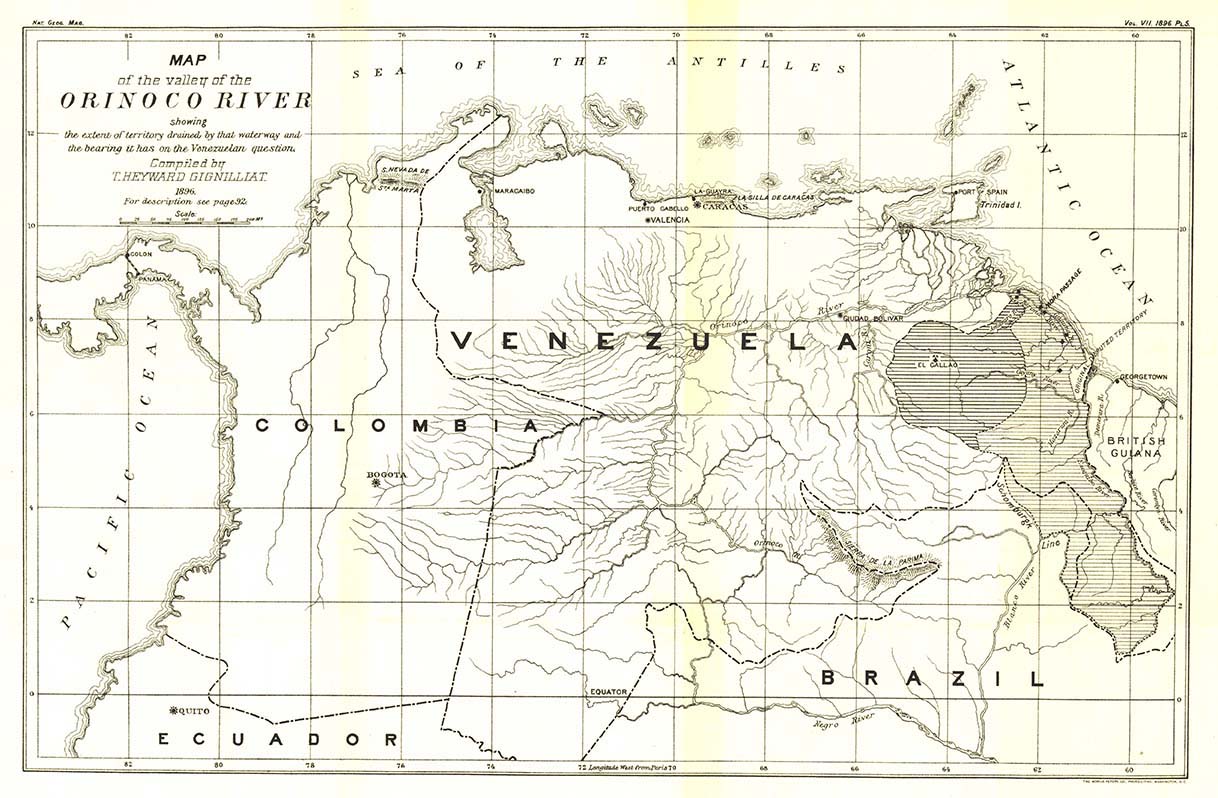 Venezuela 1896 Wall Map by National Geographic - MapSales.com