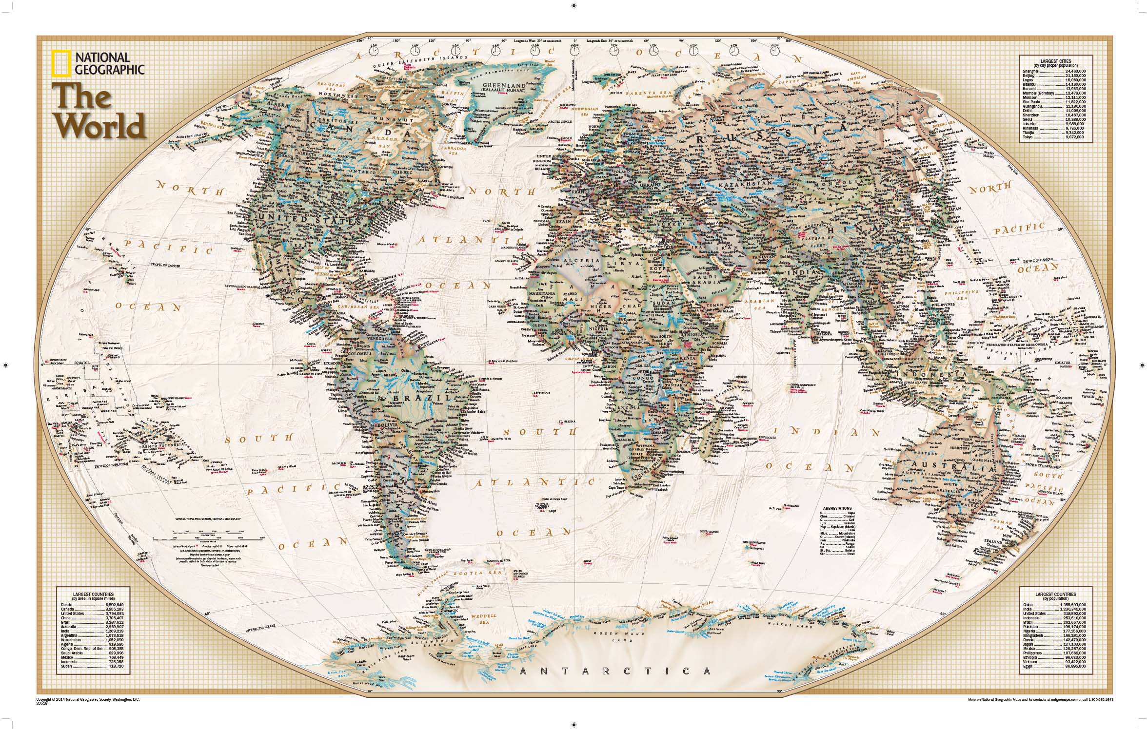 World Executive Explorer Wall Map by National Geographic - MapSales