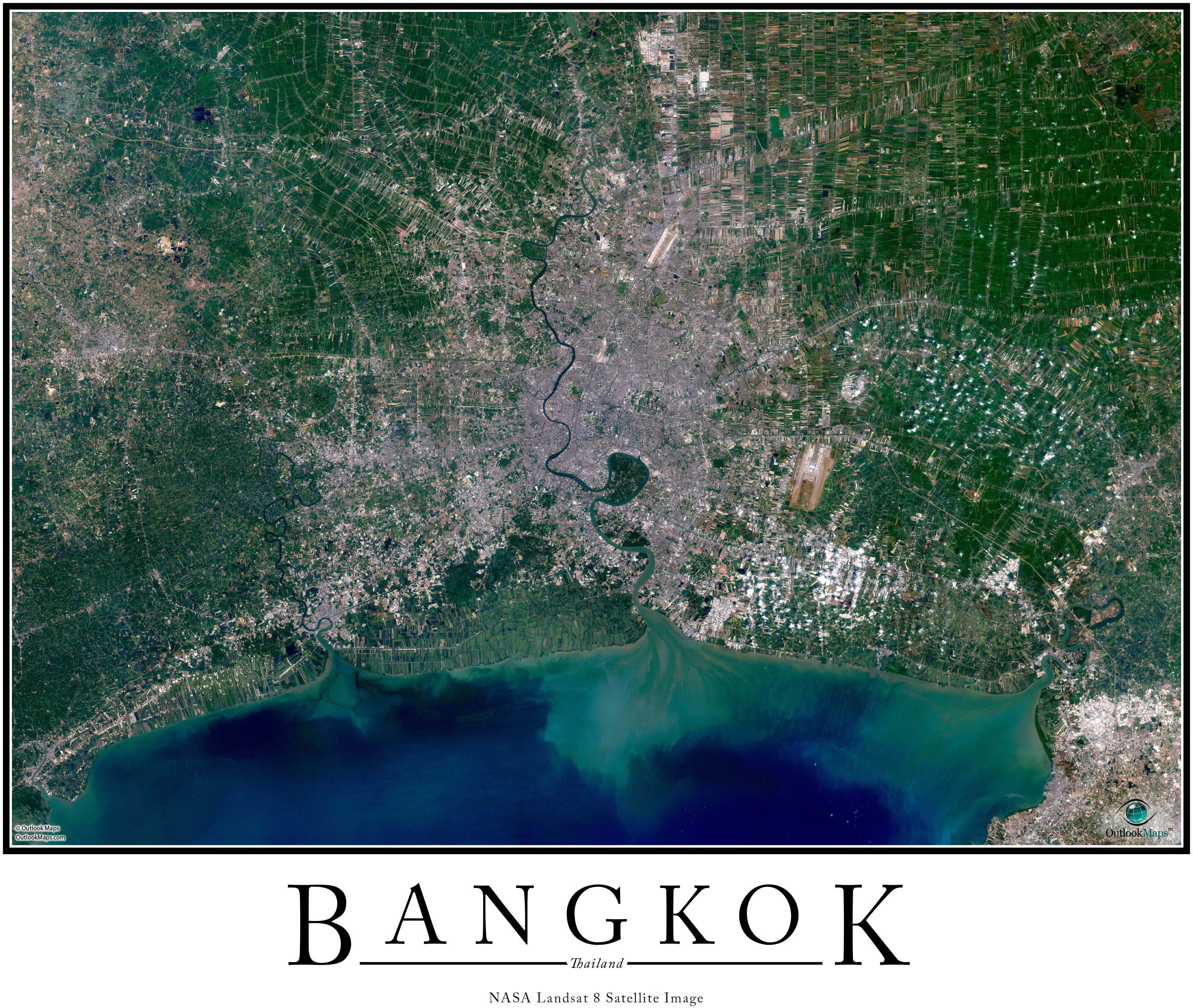 Bangkok Wall Map by Outlook Maps - MapSales