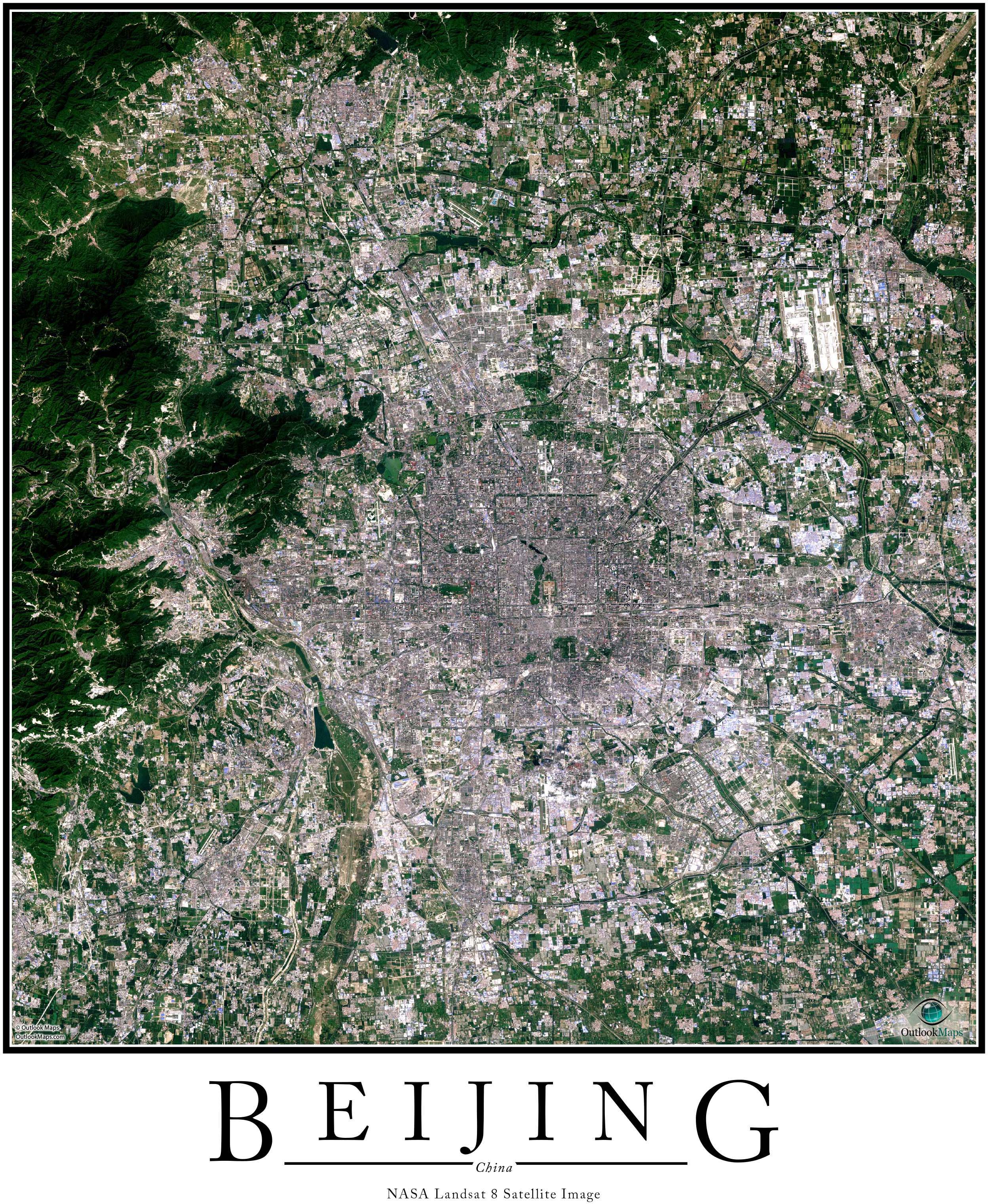 Beijing Wall Map by Outlook Maps - MapSales