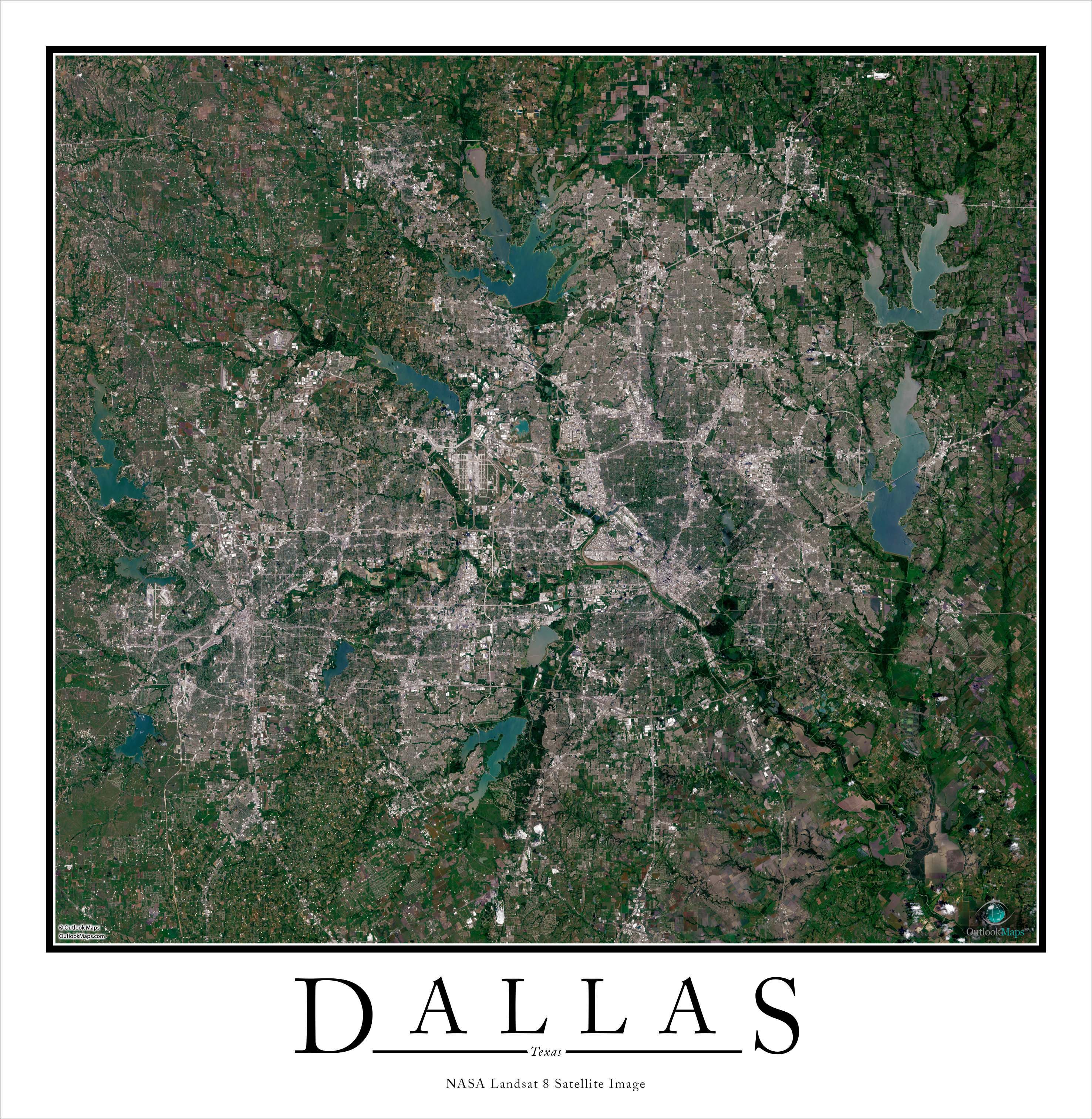 Dallas Wall Map by Outlook Maps - MapSales