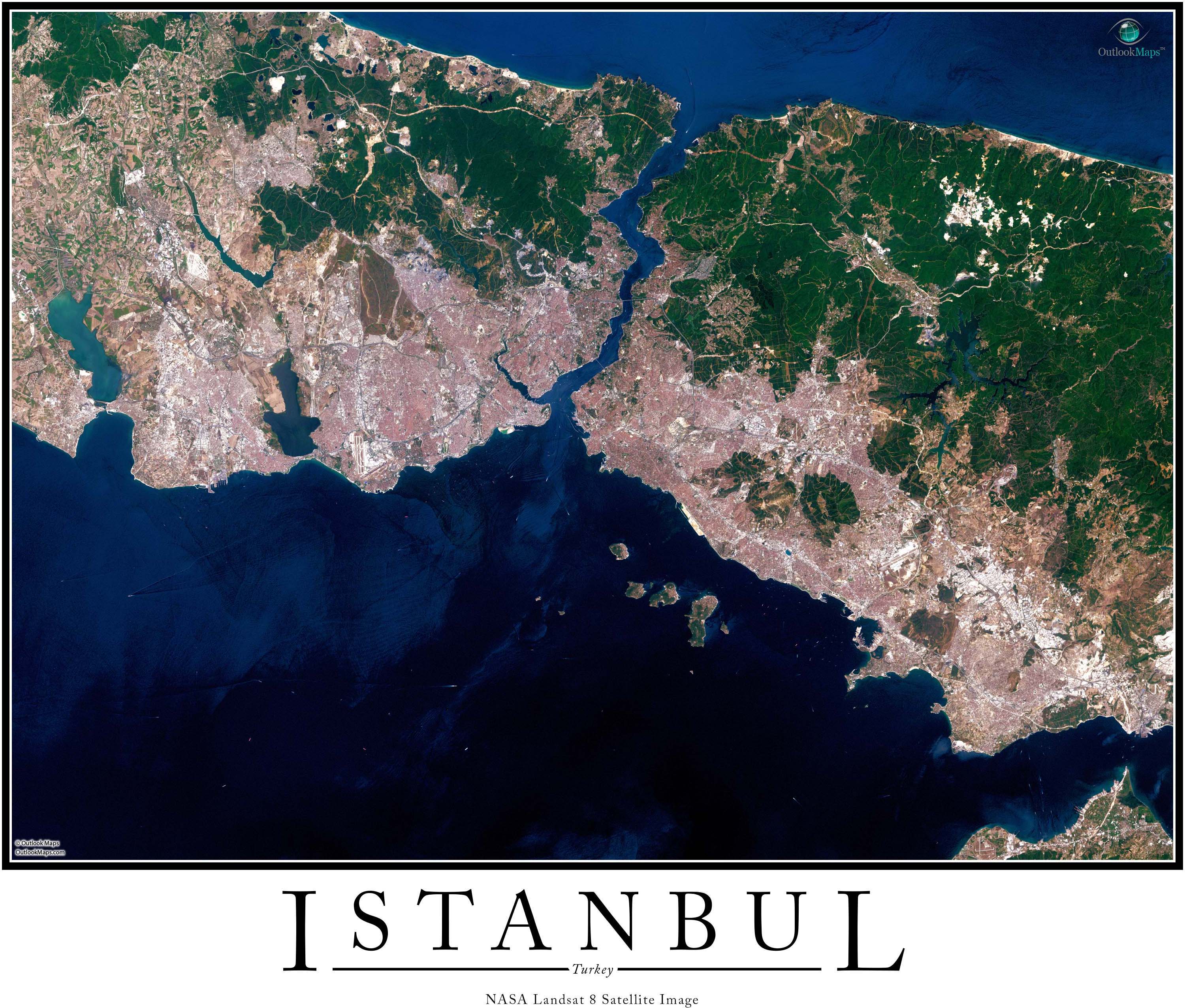 Istanbul Wall Map by Outlook Maps - MapSales