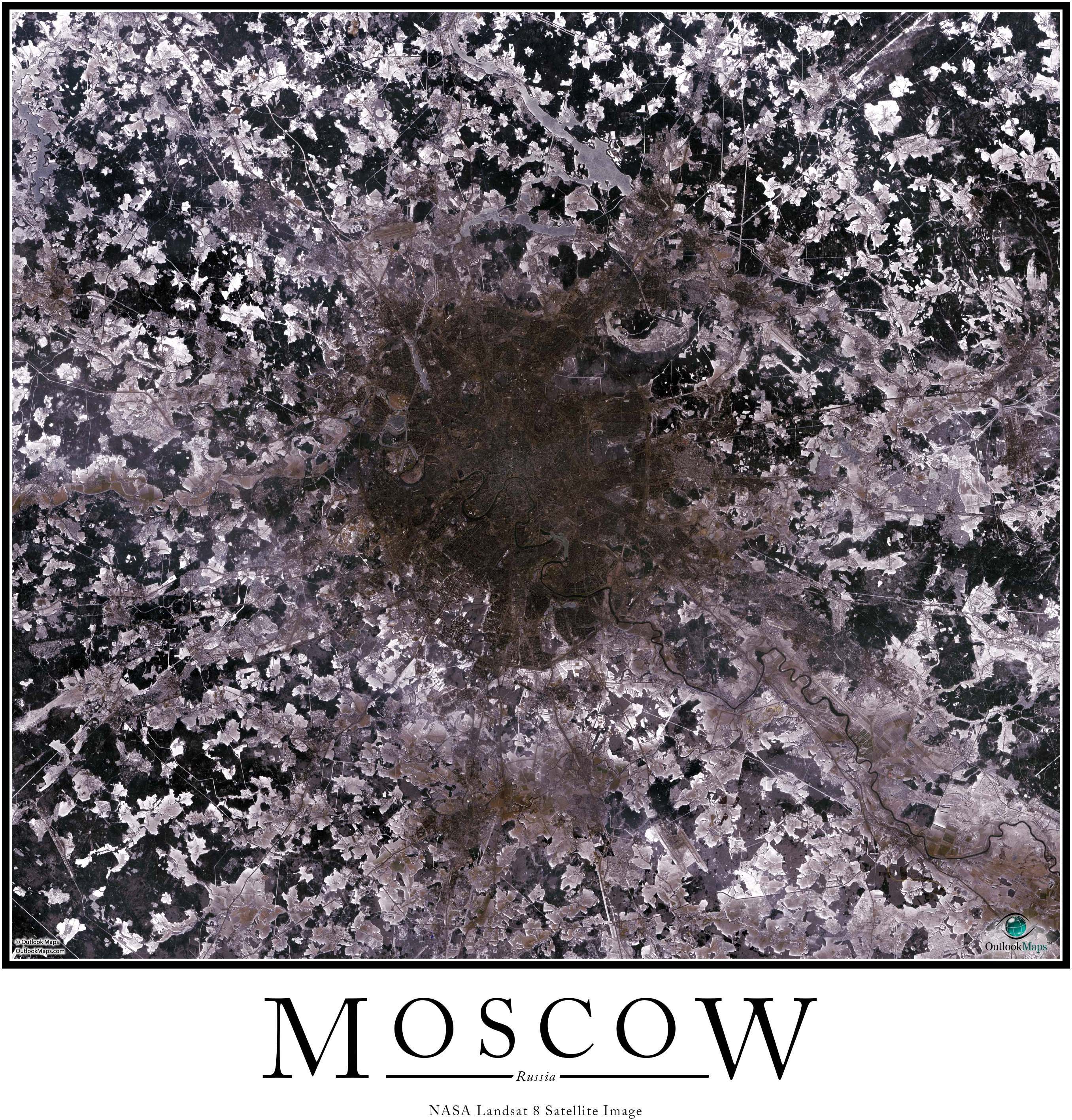 Moscow Wall Map by Outlook Maps - MapSales