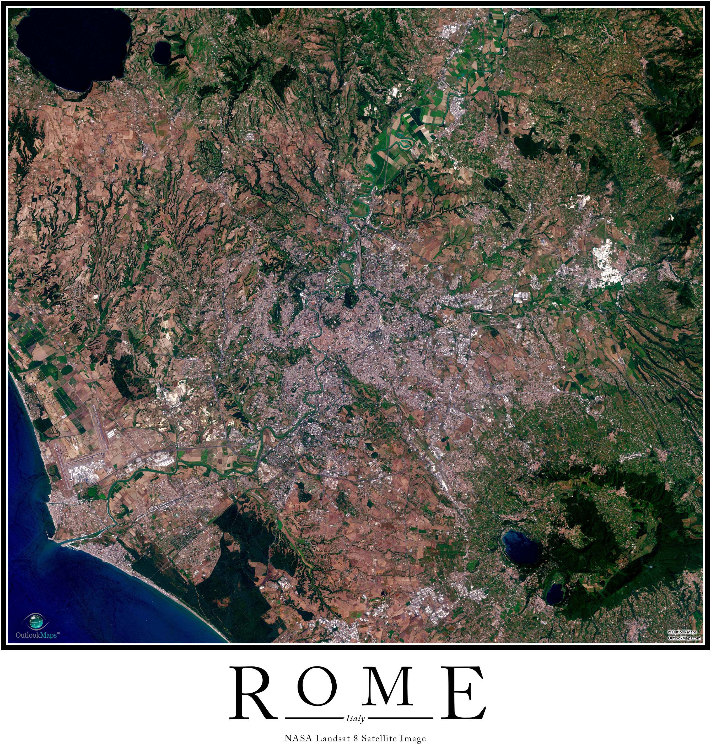Rome Wall Map by Outlook Maps - MapSales