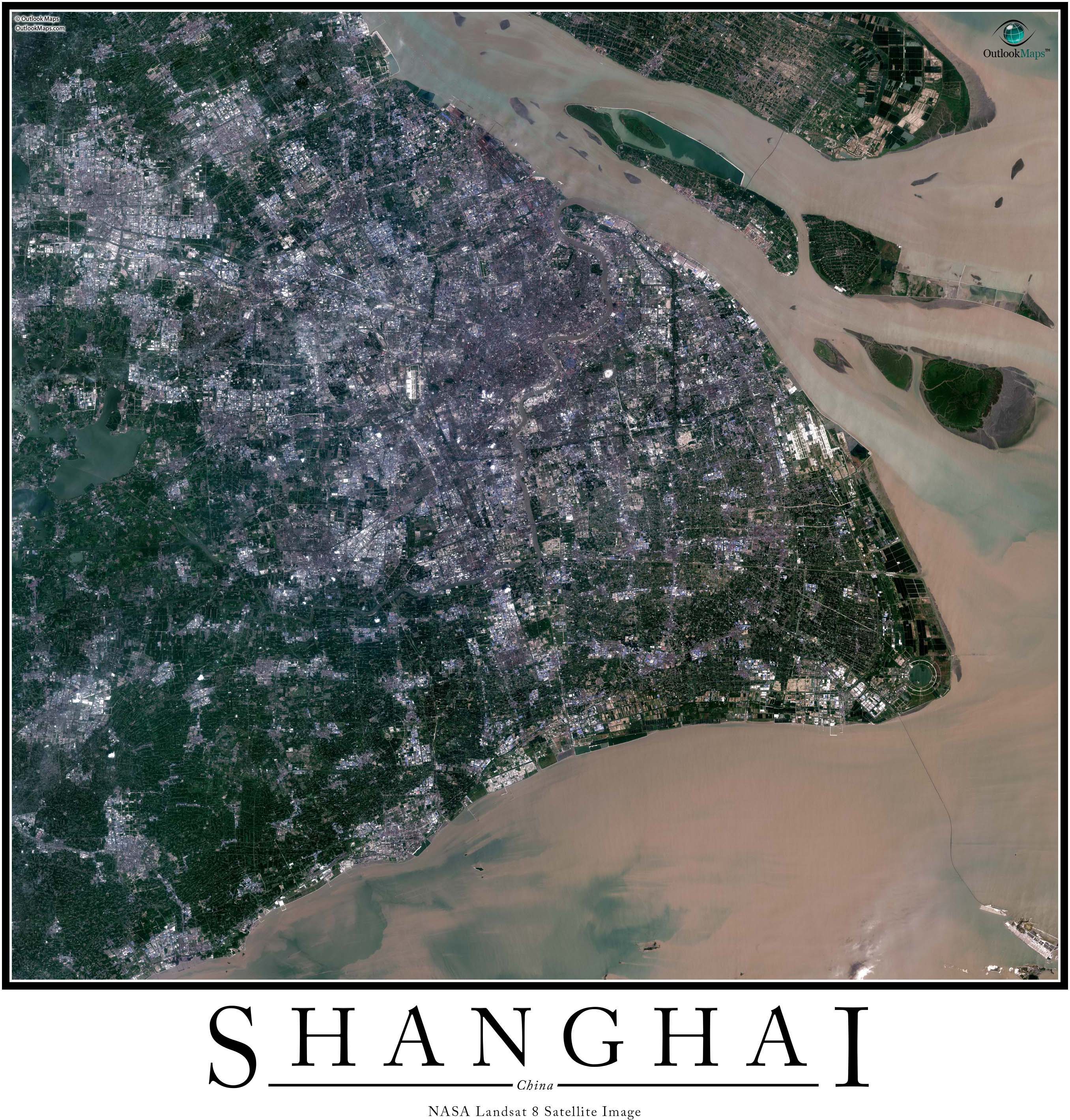 Shanghai Wall Map by Outlook Maps - MapSales