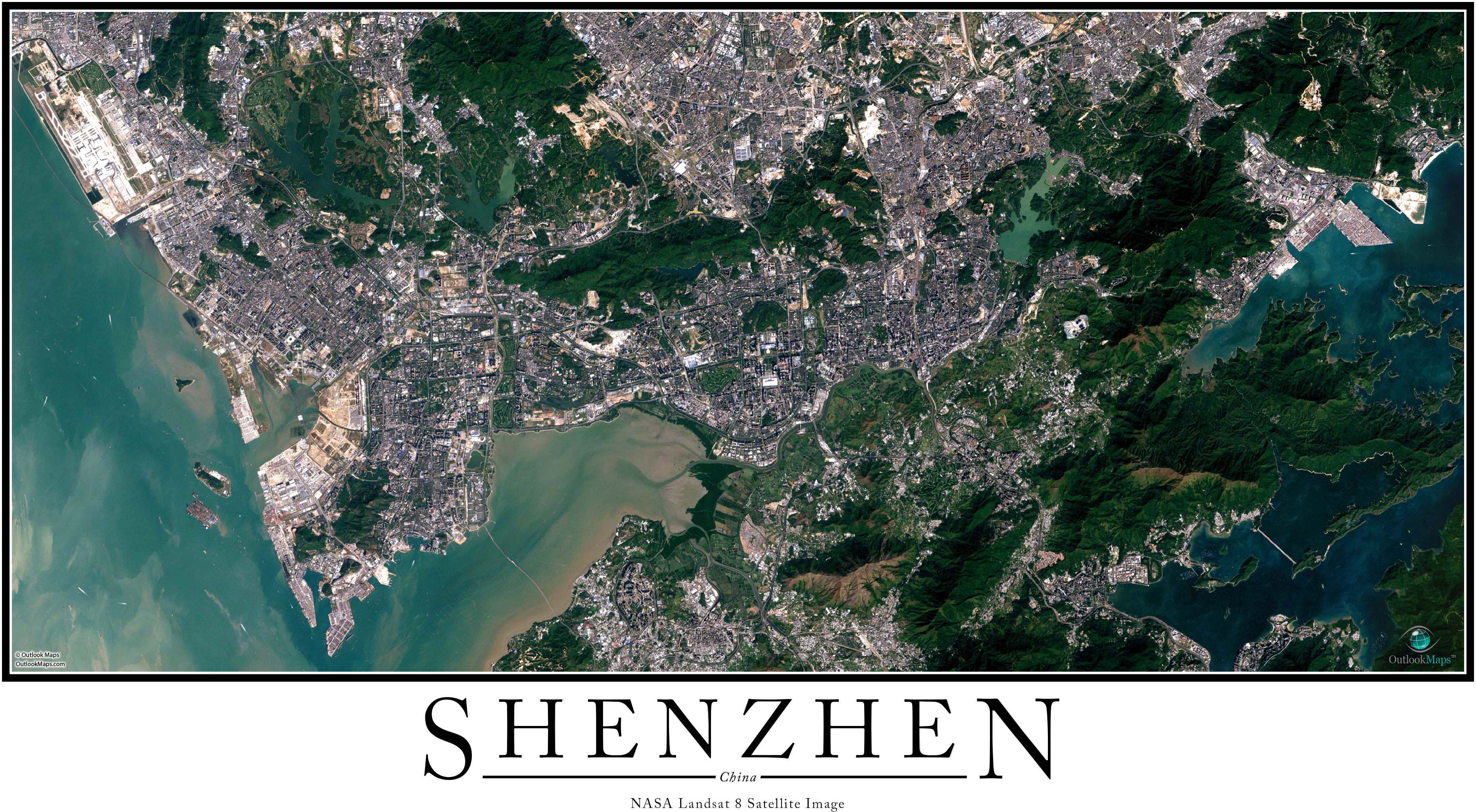Shenzhen Wall Map by Outlook Maps - MapSales