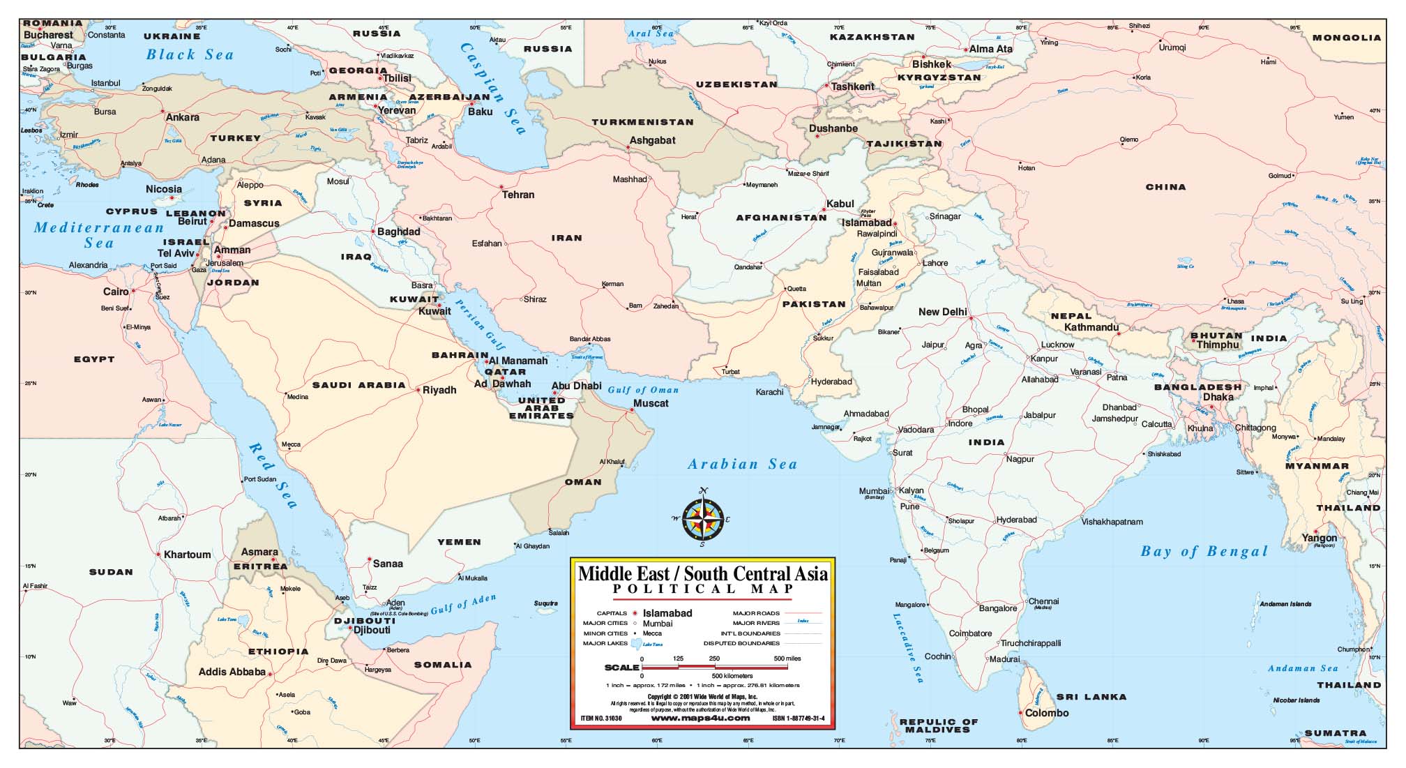 Middle East And South Asia Map - Map