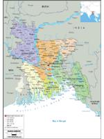 Bangladesh Physical Wall Map by GraphiOgre