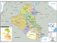 Iraq and The Heart of The Middle East Wall Map by National Geographic