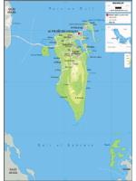 Bahrain Wall Map Basic Style by MarketMAPS - MapSales.com