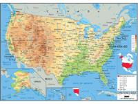 Physical Wall Map Of The US by Equator Maps