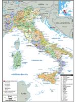 Italy Wall Map Basic Style by MarketMAPS - MapSales