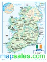Ireland Road Wall Map by GraphiOgre