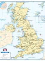 British Isles Political Wall Map by National Geographic
