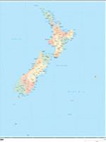 New Zealand Physical Wall Map by GraphiOgre - MapSales