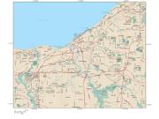 Cleveland Ohio Wall Maps - MapSales