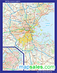Boston, MA Wall Map GeoNova