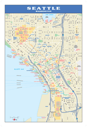 Seattle, WA Wall Map by GeoNova