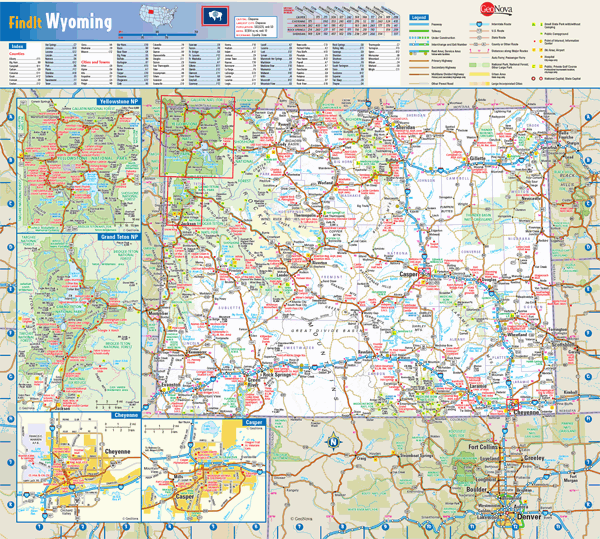 Wyoming State Map With Cities And Towns - Map