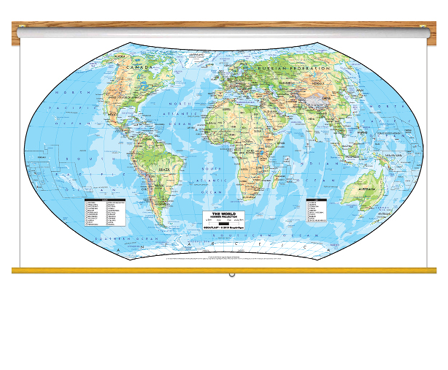 Physical Map Of World For Kids