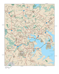 Baltimore Maryland Wall Maps - MapSales