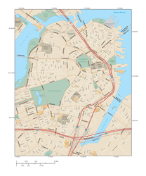 Boston Massachusetts Wall Maps - MapSales