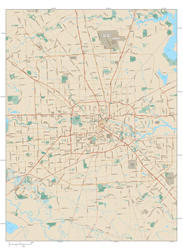 Houston Texas Wall Maps - MapSales
