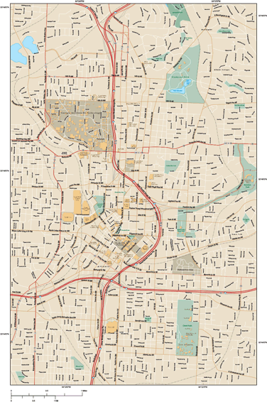 Atlanta Downtown Wall Map by Map Resources - MapSales