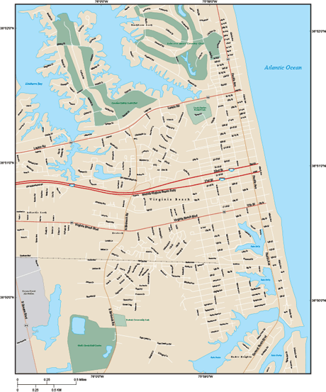 Virginia Beach Wall Map by Map Resources - MapSales