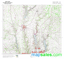 Delaware County, OH Topo Wall Map by MarketMAPS