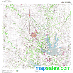 Denton County, TX Topo Wall Map by MarketMAPS